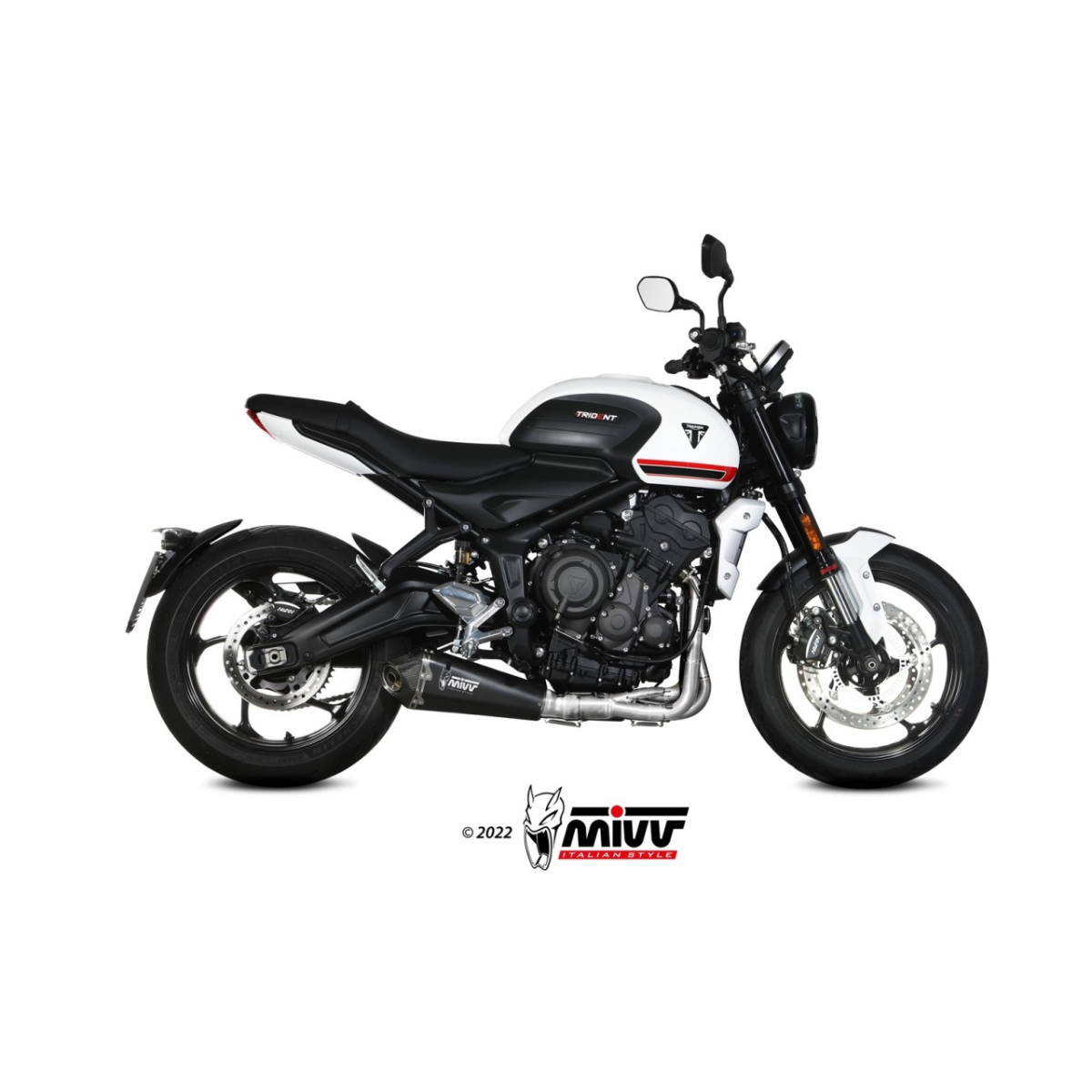 MIVV-Komplettanlage 3x1 DELTA RACE - Edelstahl Schwarz für TRIUMPH - T